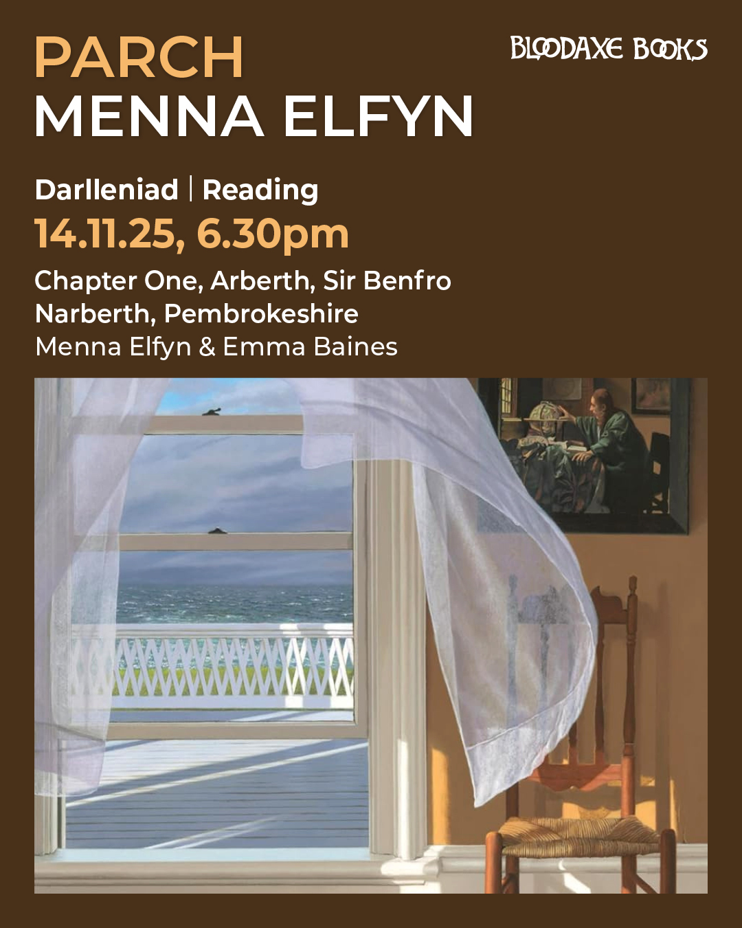 Author Talk: Parch by Menna Elfyn – Narberth Museum